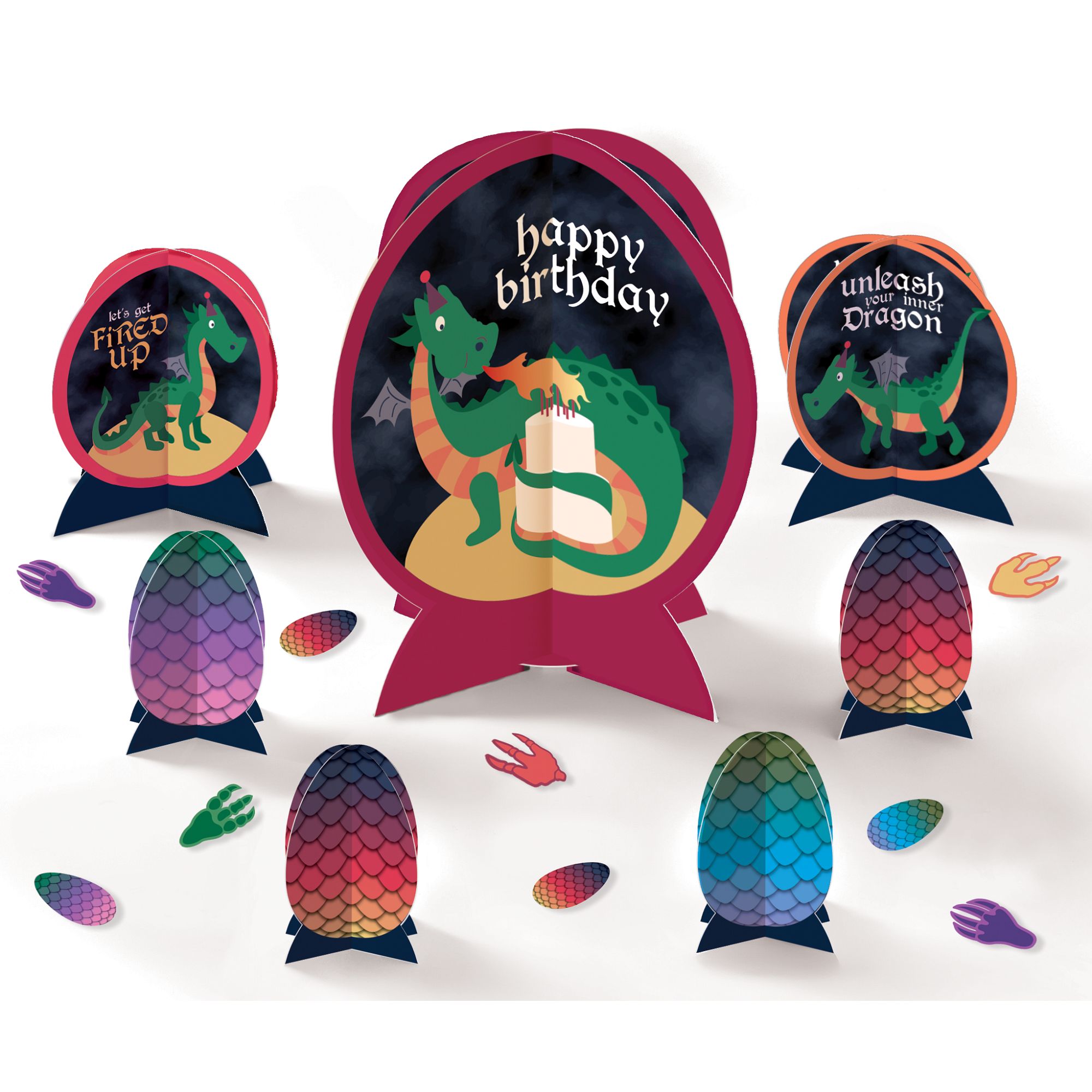 Party Like A Dragon Centerpiece Kit, 7-Piece Kit plus Confetti - Dakota ...